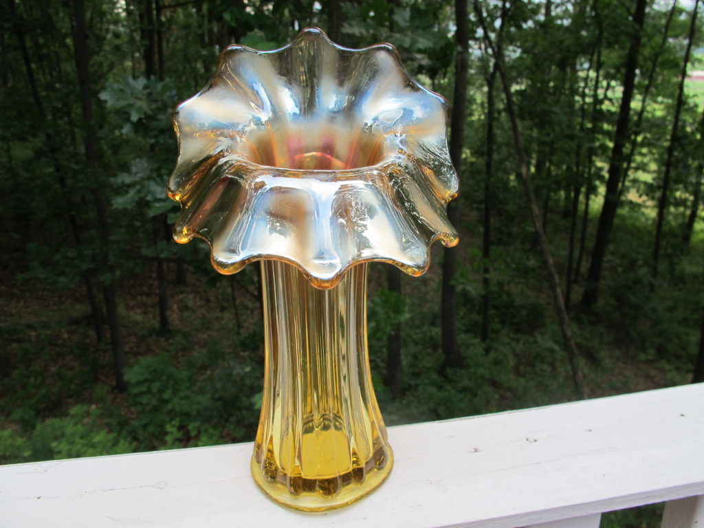 Antique Westmoreland Yellow Corinth Carnival Glass JIP Vase – Carnival ...
