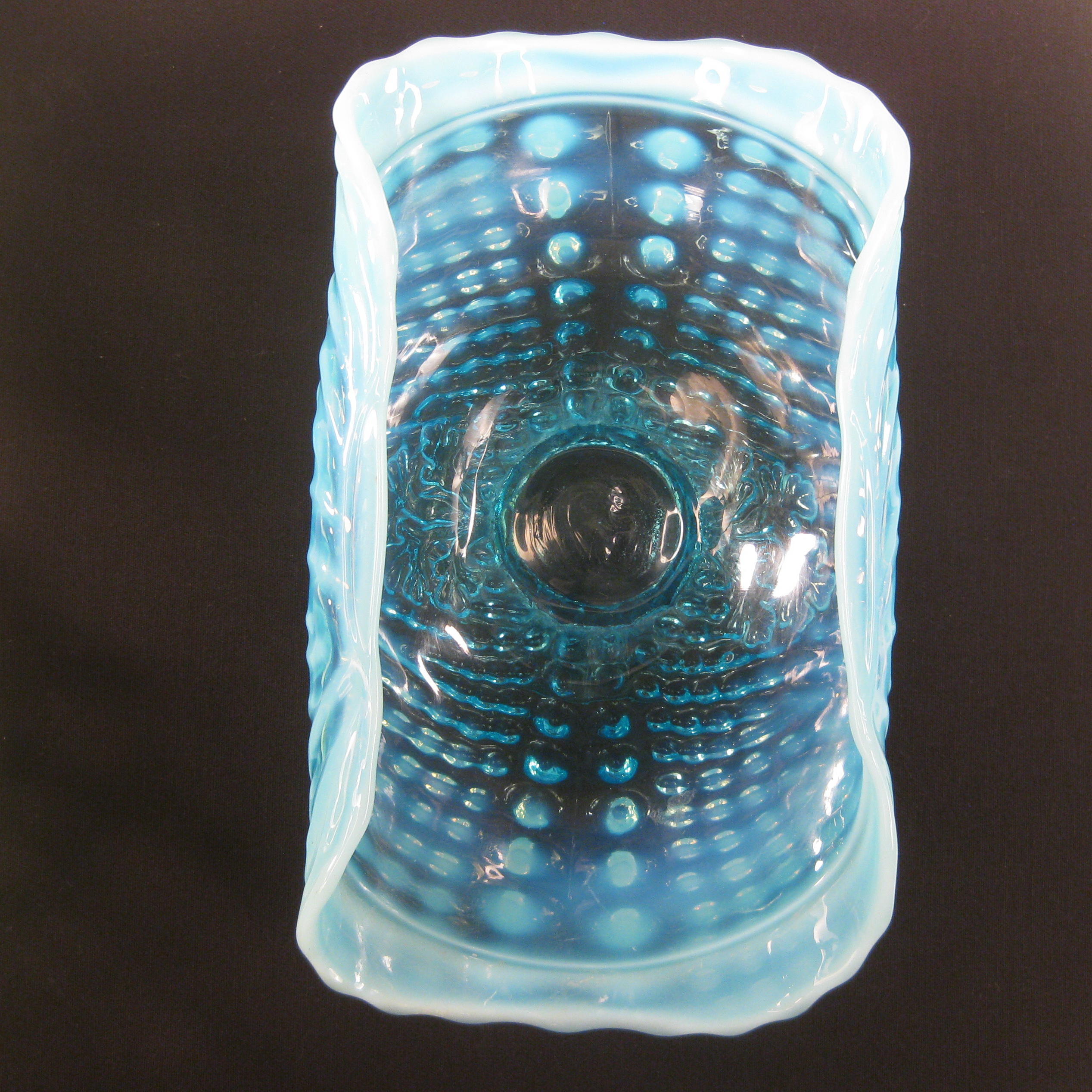 Antique Dugan Blue Opal Argonaut Shell Opalescent Glass Card Tray ...