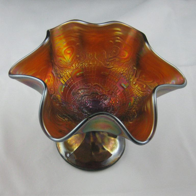 Antique Fenton Amethyst Persian Medallion Carnival Glass Small Compote ...