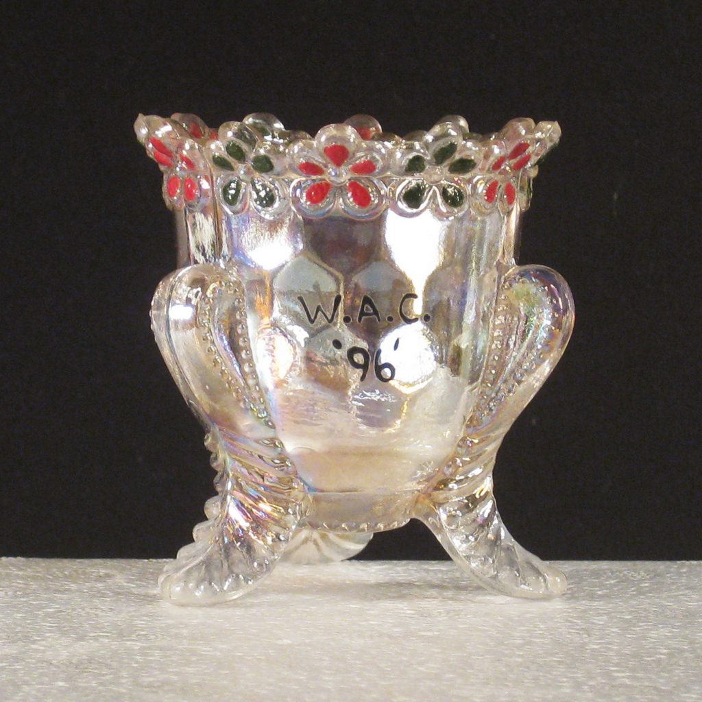Boyd Art Glass Crystal Decorated Forget Me Not Carnival Glass Toothpick ...