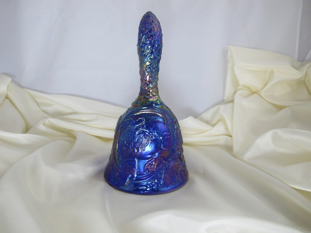 Fenton Blue Garden of Eden / Adam Eve Carnival Glass Bell – Carnival Glass