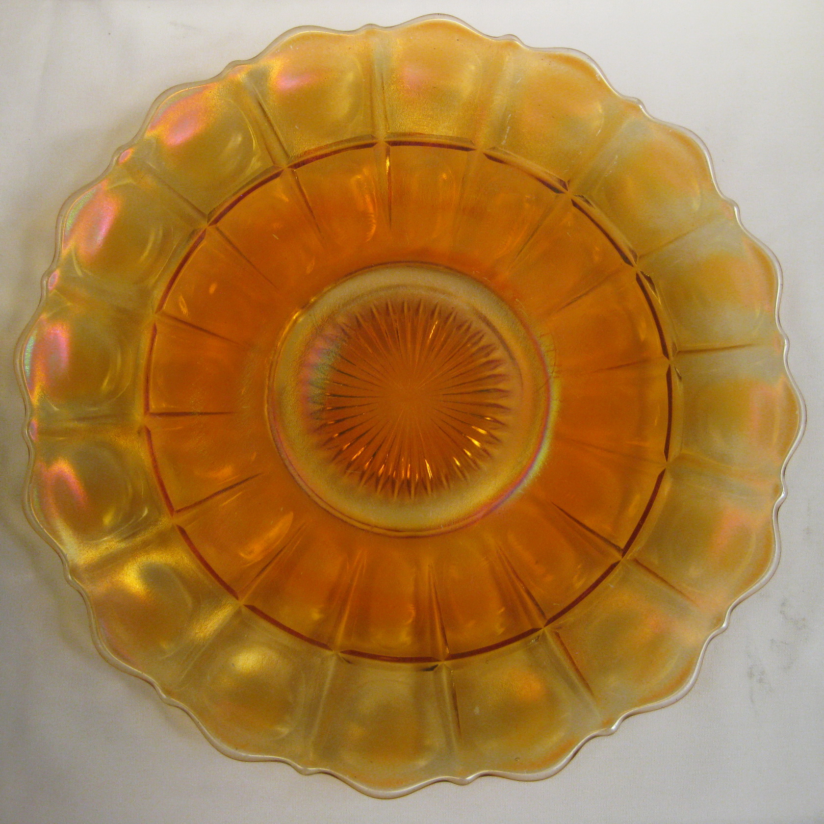 Antique Imperial Marigold Oval and Round Carnival Glass Chop Plate ...