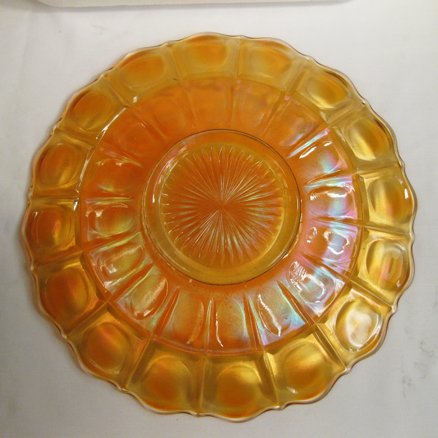 Antique Imperial Marigold Oval and Round Carnival Glass Chop Plate ...