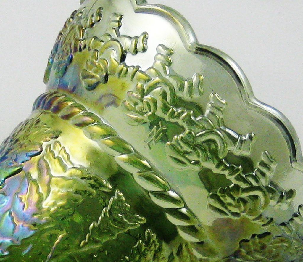 New Imperial Green Santa Claus Carnival Glass Hand Bell – Carnival Glass