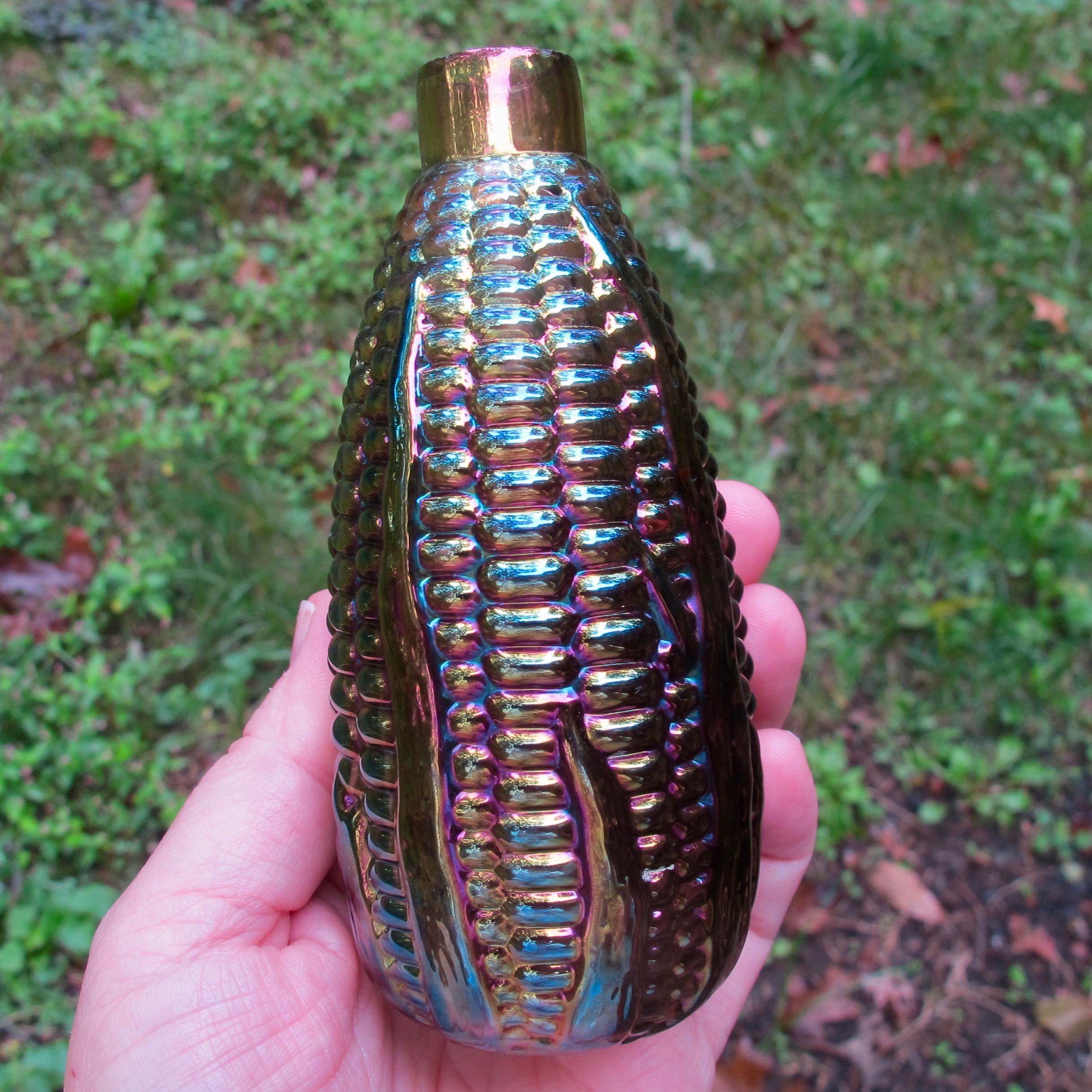 Antique Imperial Smoke Carnival Glass Corn Bottle – Carnival Glass