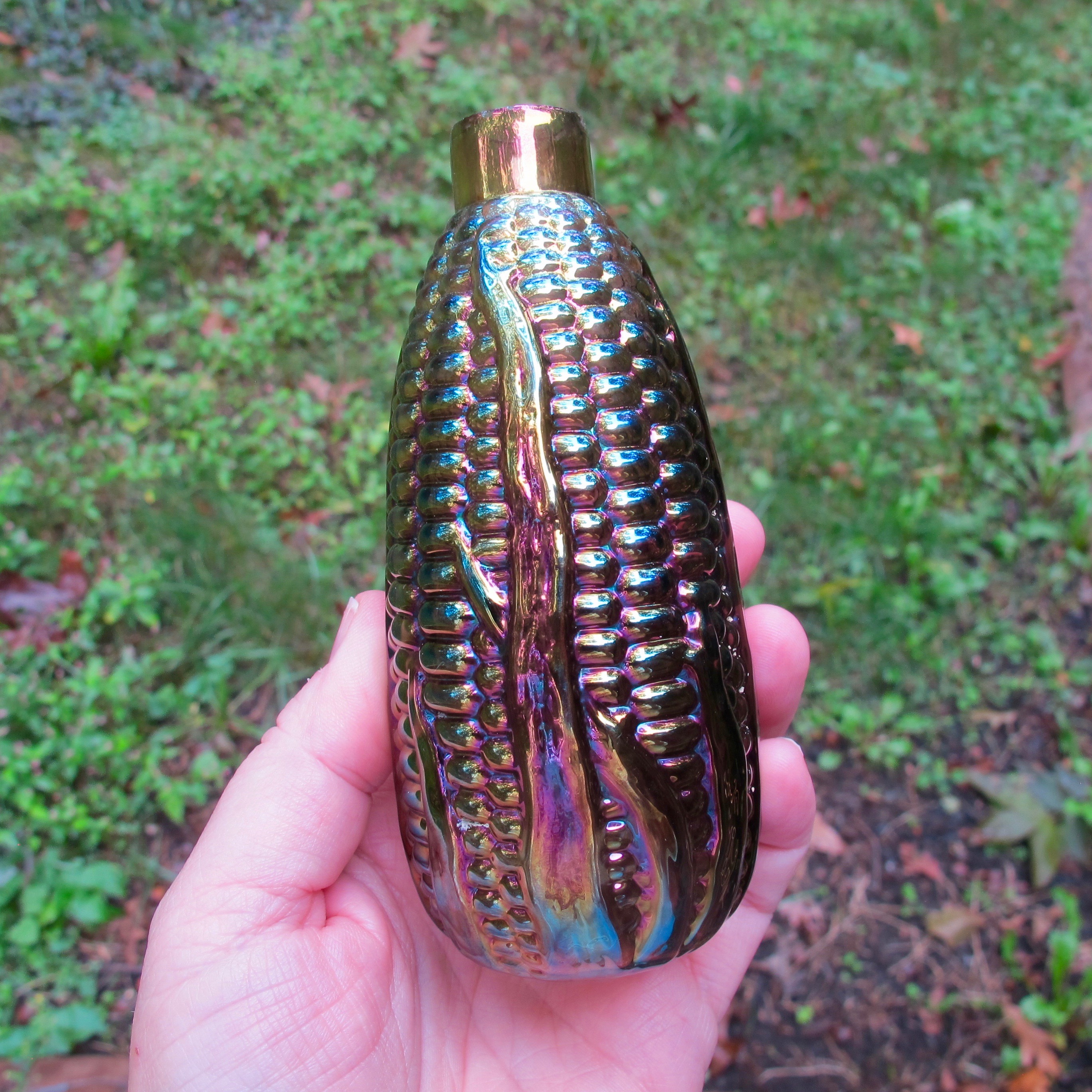 Antique Imperial Smoke Carnival Glass Corn Bottle – Carnival Glass