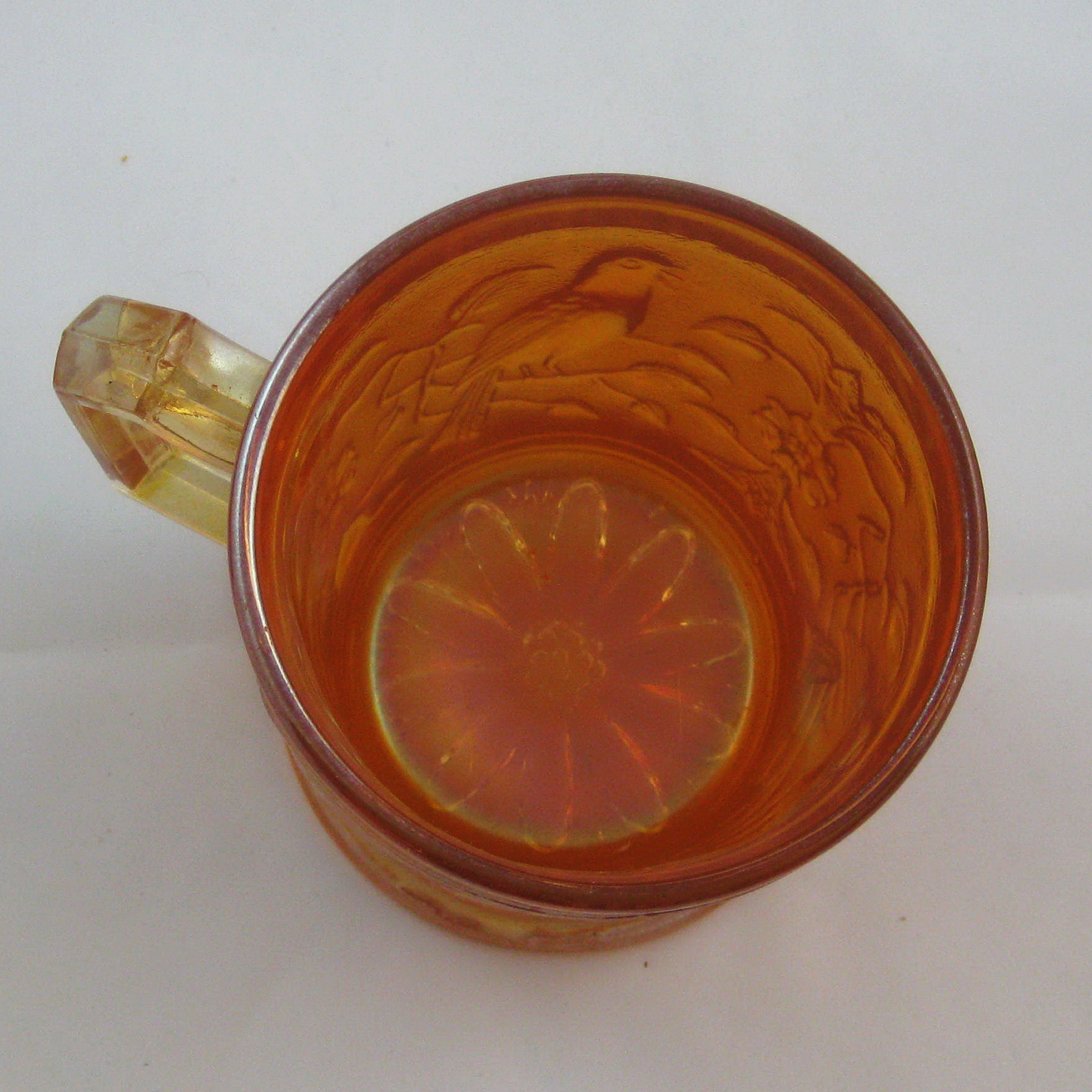 Antique Imperial Marigold Robin Carnival Glass Mug – Carnival Glass