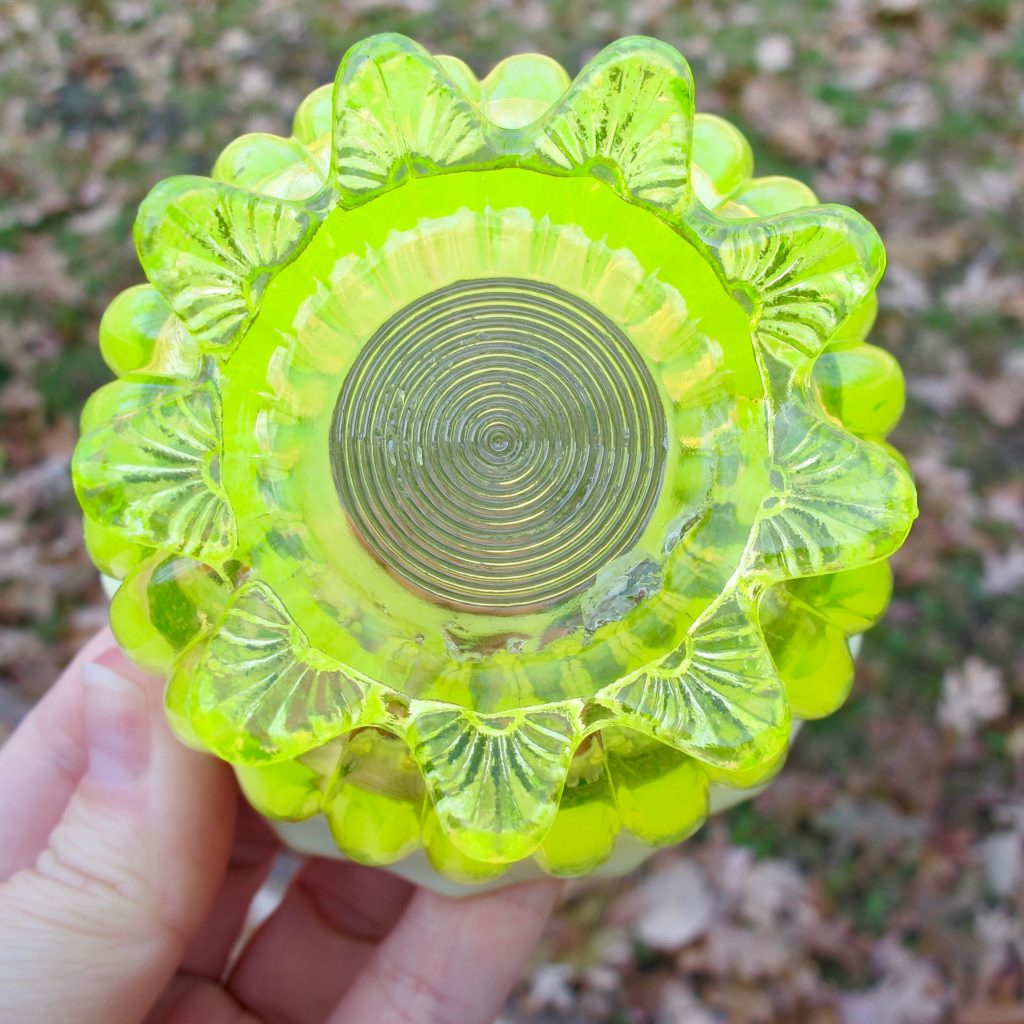 Antique Davidson Lady Caroline Pearline Vaseline Opalescent Glass ...