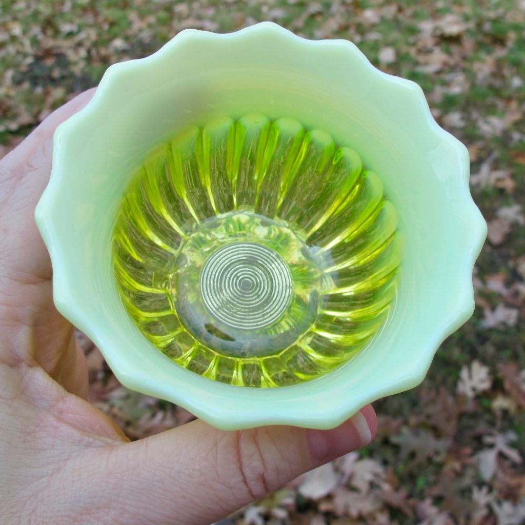 Antique Davidson Lady Caroline Pearline Vaseline Opalescent Glass ...