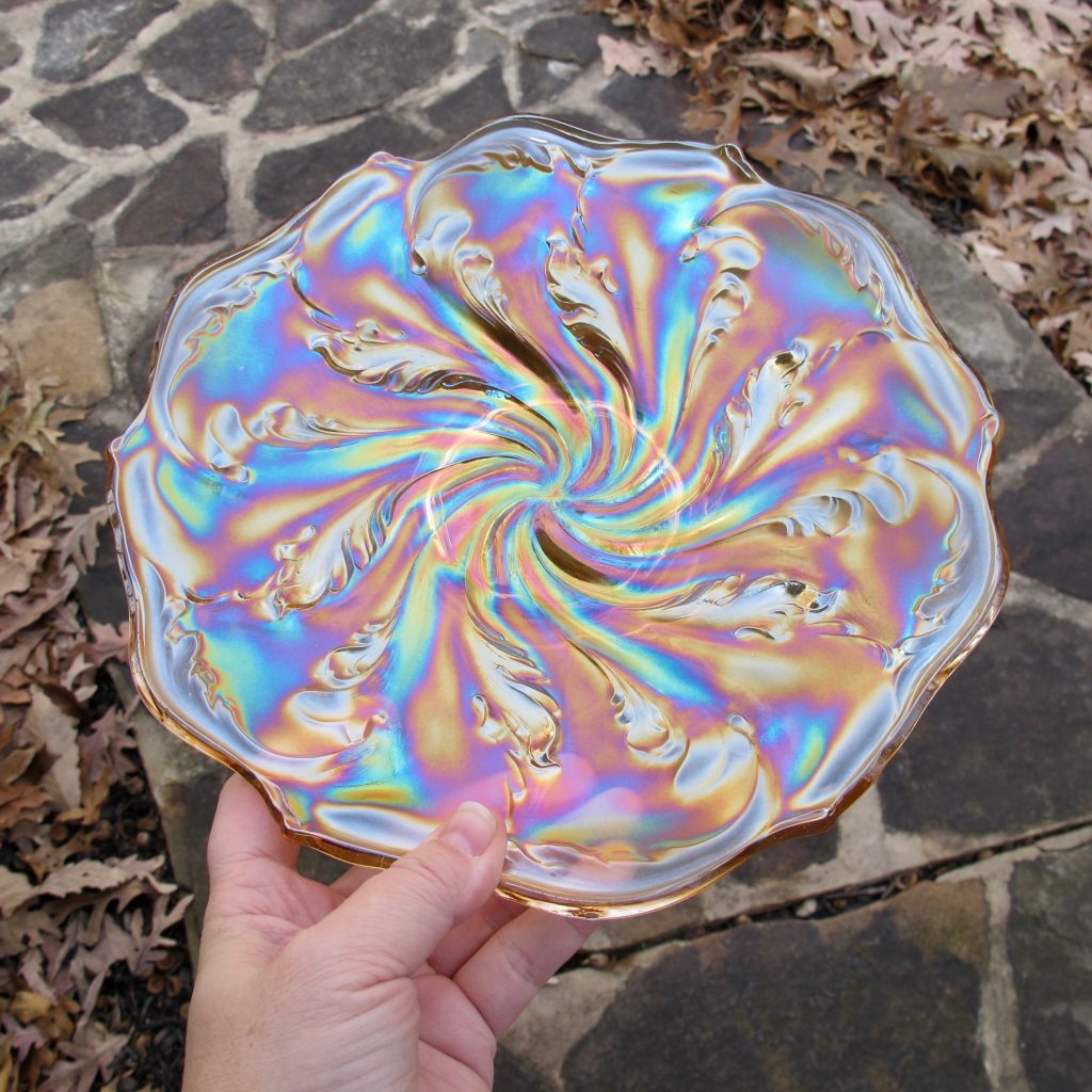 Antique Imperial Marigold Acanthus Carnival Glass Plate – Carnival Glass