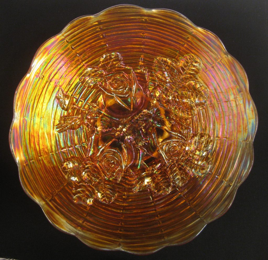 Antique Northwood Marigold Rose Show Carnival Glass Plate – Carnival Glass