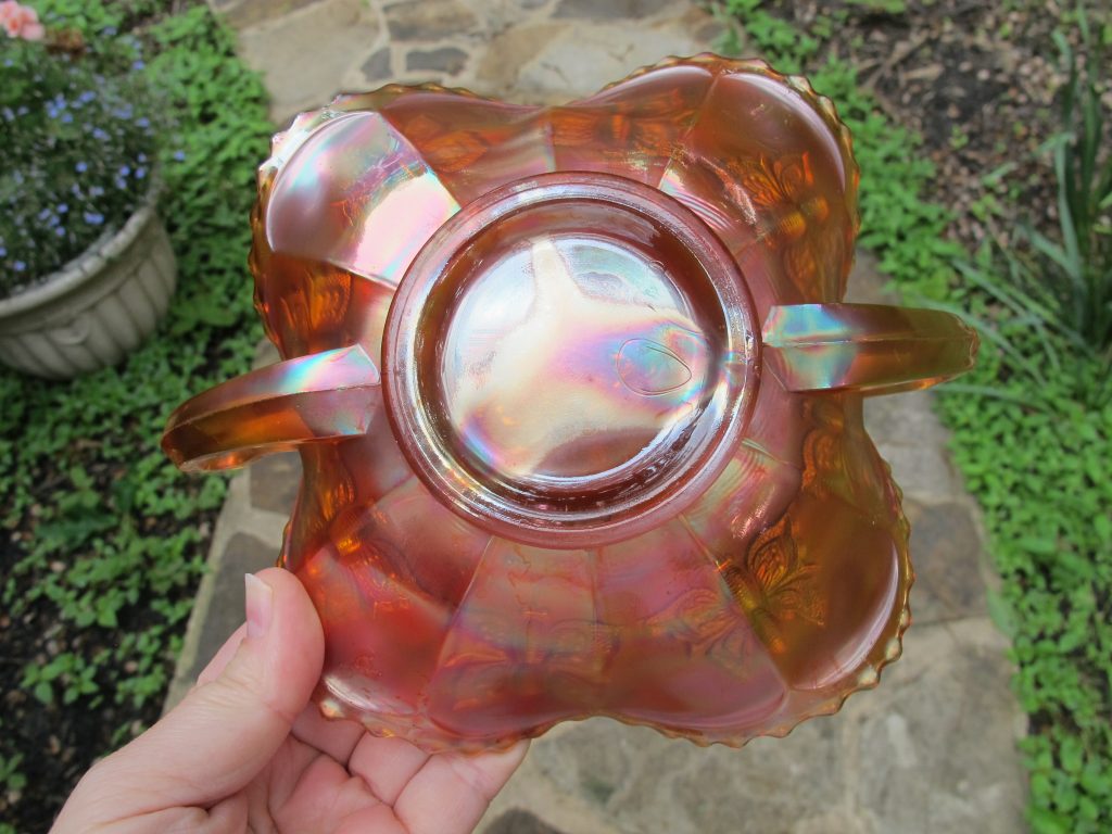 Antique Fenton Marigold Butterflies Carnival Glass Bon Bon – Carnival Glass