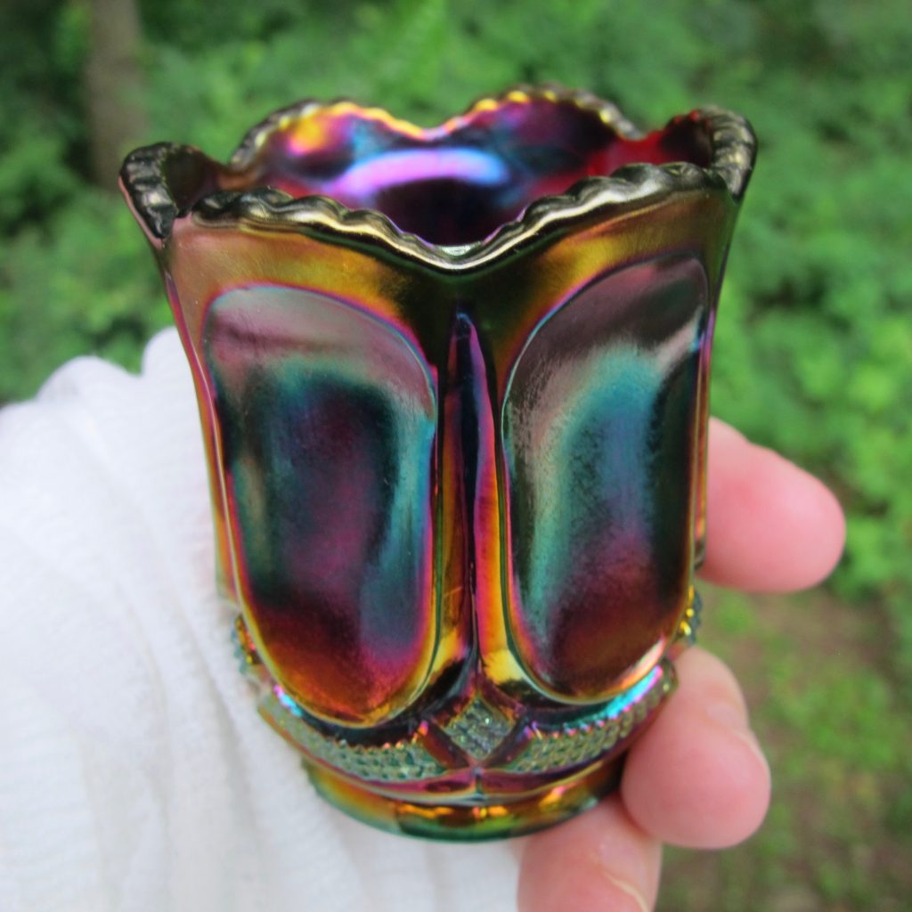 Robert Hansen Ron Red Galloway Carnival Glass Toothpick Holder ...