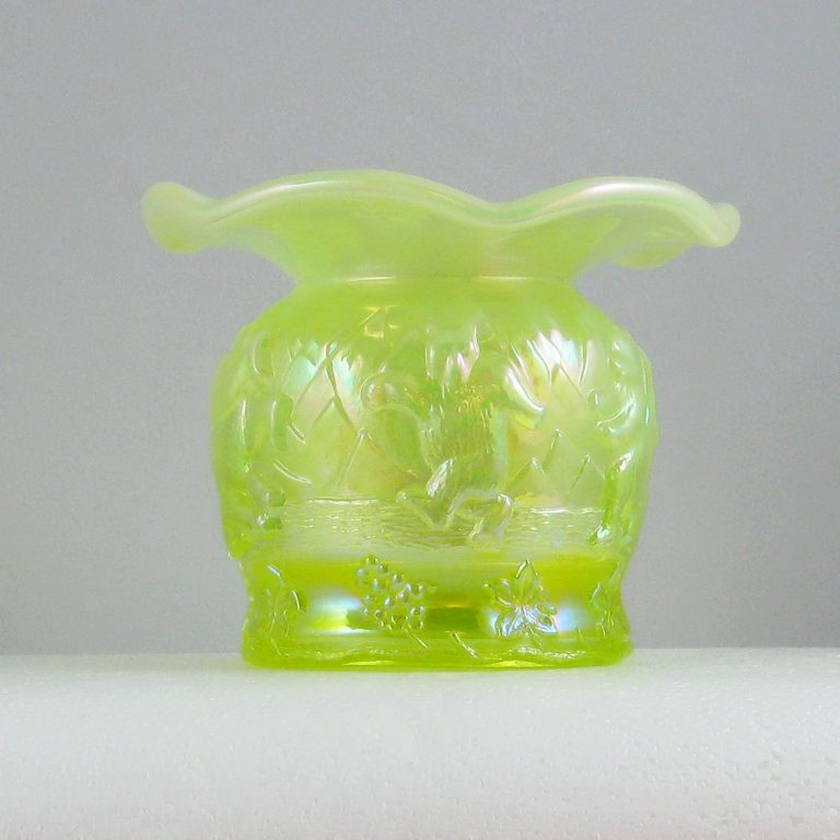 Antique Northwood Vaseline Opalescent Glass Lorna Vase – Carnival Glass