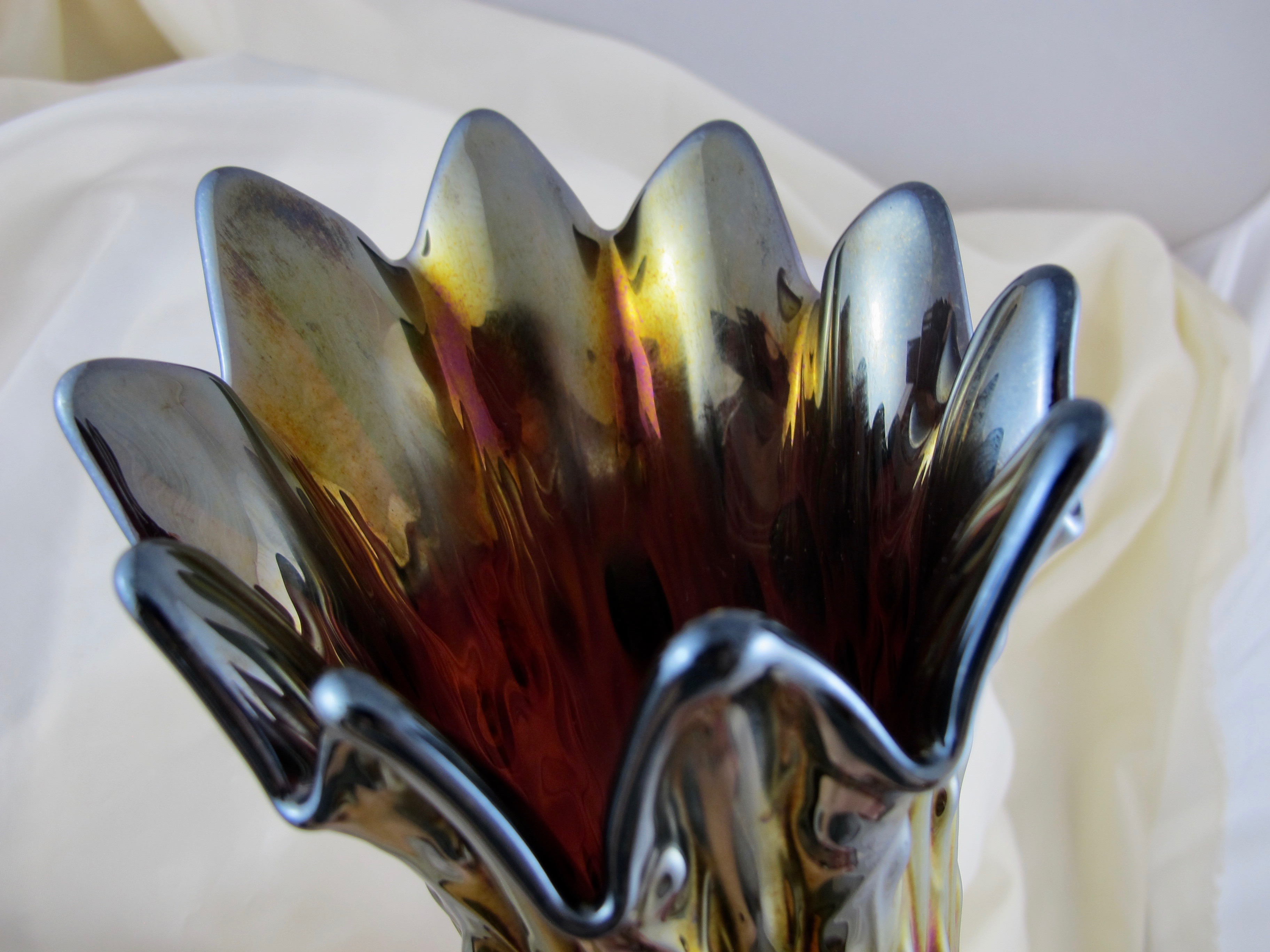 Antique Northwood Amethyst Mid-size Tree Trunk Carnival Glass Vase ...
