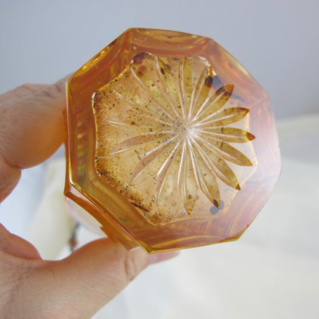 Antique Inwald Jacobean Ranger Carnival Glass Perfume Bottle w Atomizer ...