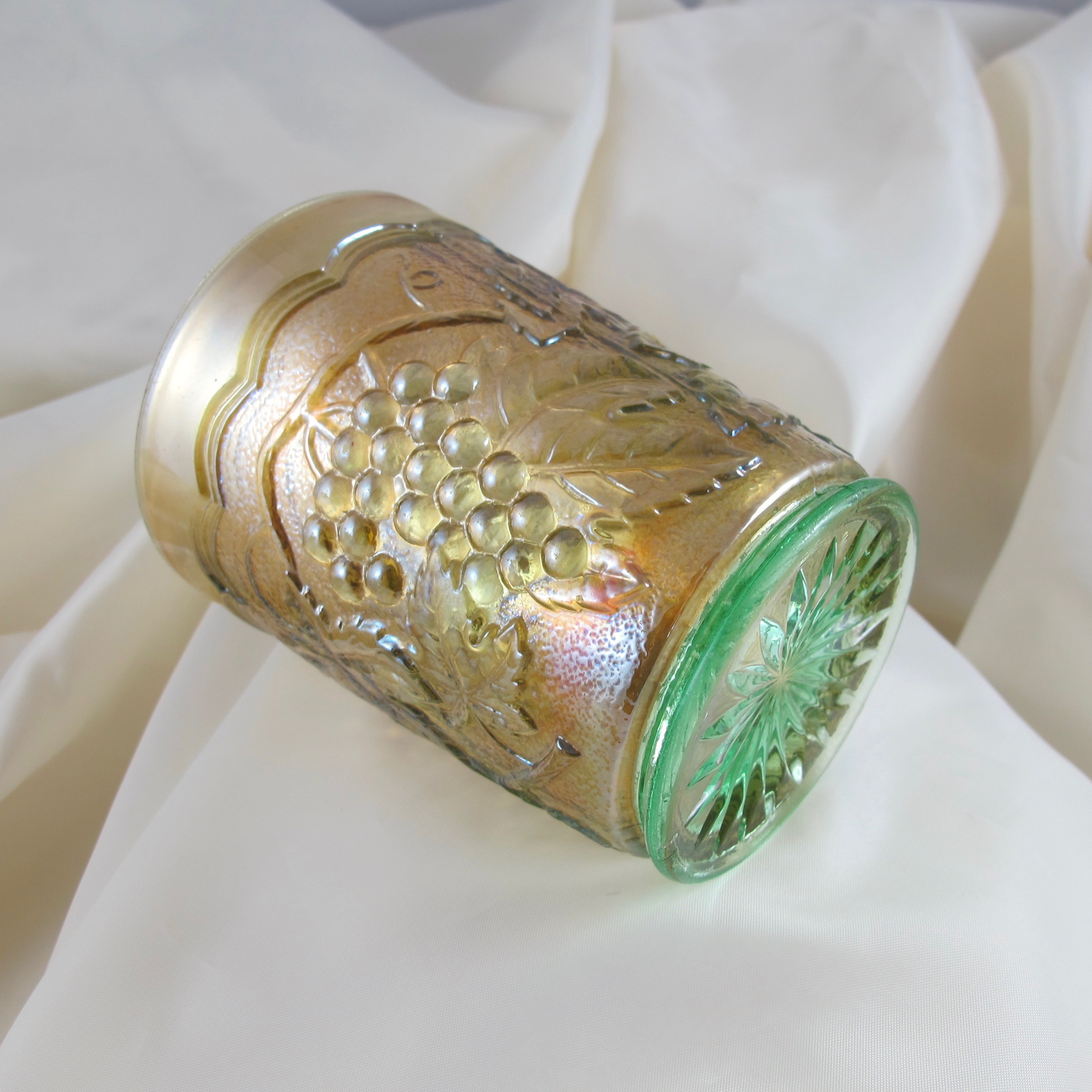Antique Imperial Vaseline Imperial Grape Carnival Glass Tumbler ...