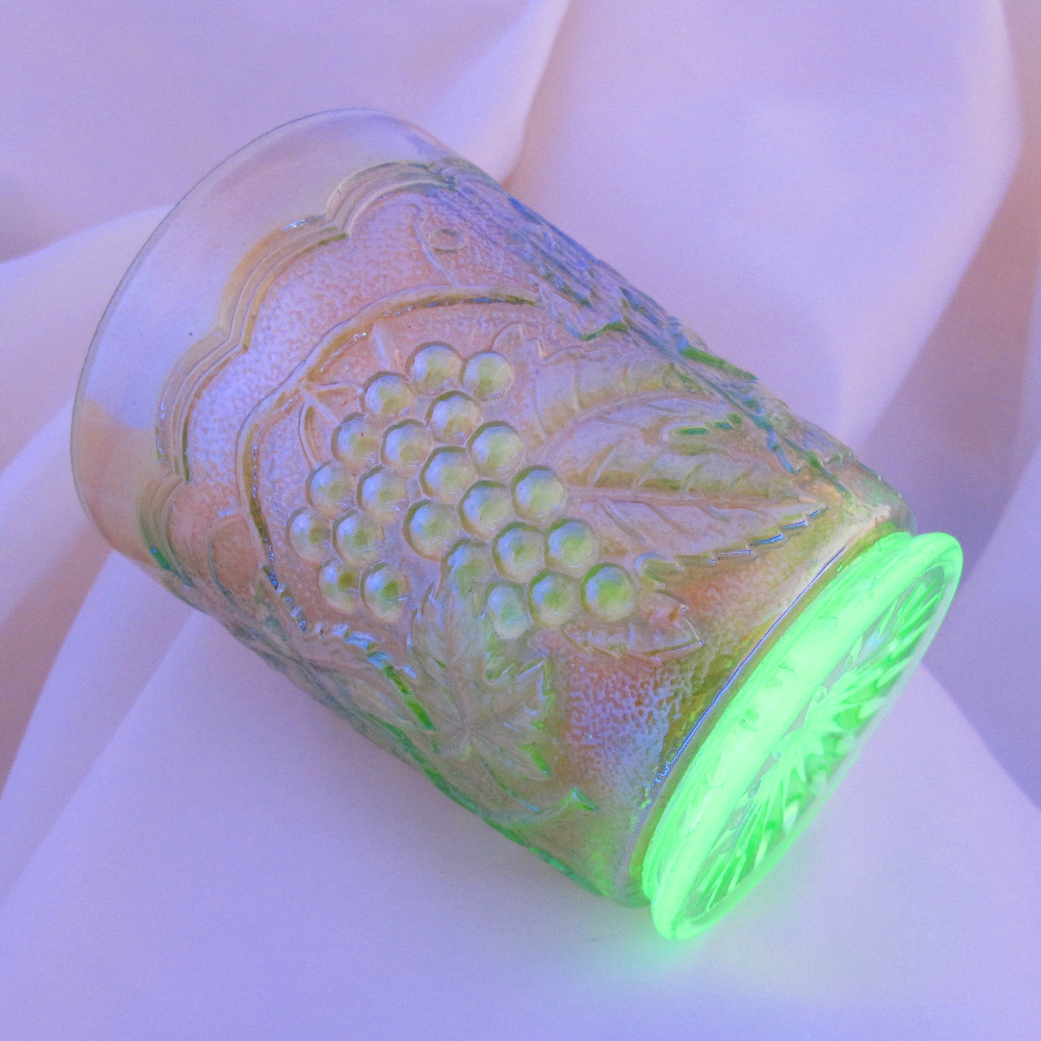 Antique Imperial Vaseline Imperial Grape Carnival Glass Tumbler ...