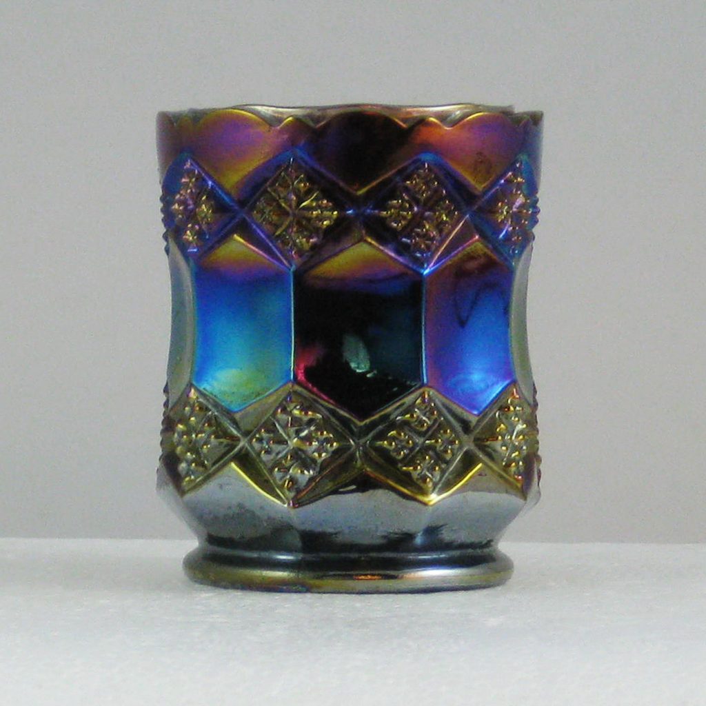 LE Smith Amethyst Daisy & Button Carnival Glass Toothpick Holder ...