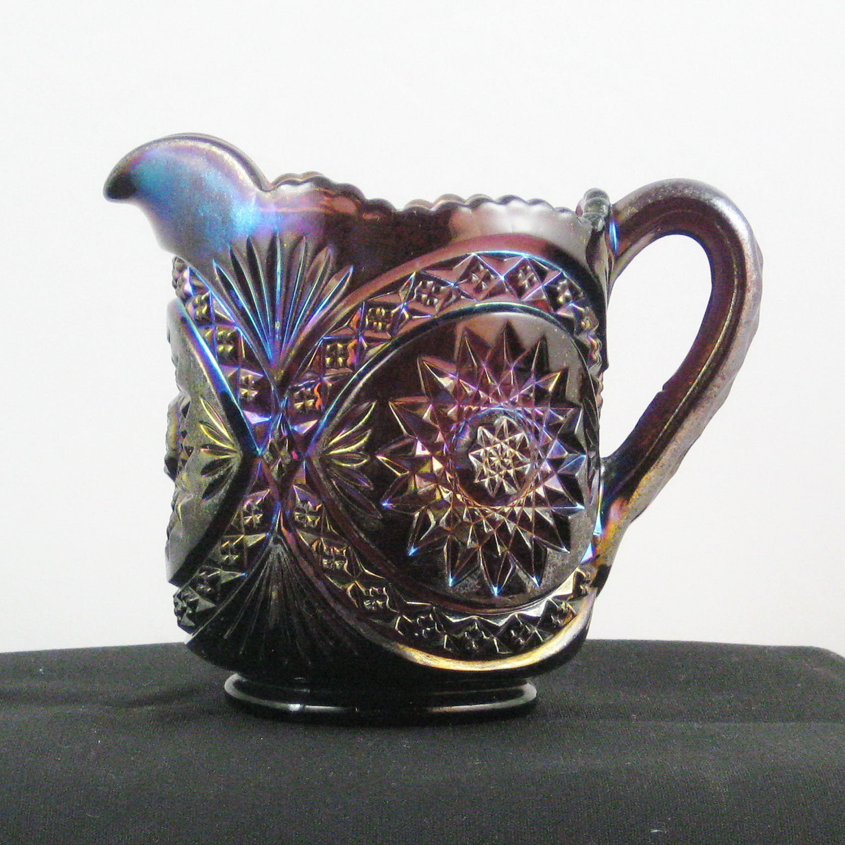 Antique Imperial Purple Hobstar Carnival Glass Creamer – Carnival Glass
