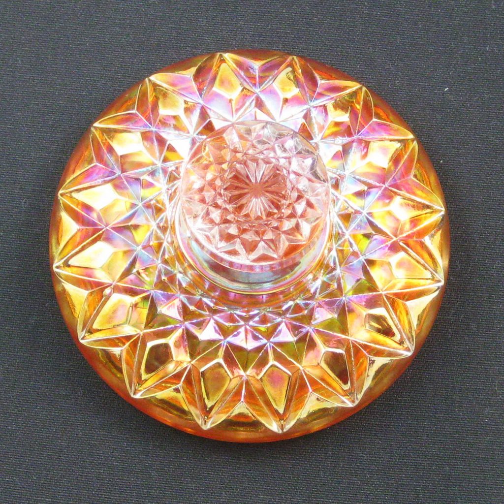 Antique Imperial Marigold Hobstar Carnival Glass Covered Sugar ...