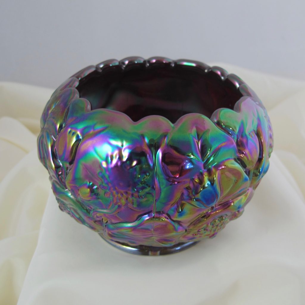 Fenton Red Slag Waterlily Carnival Glass Rose Bowl – Carnival Glass
