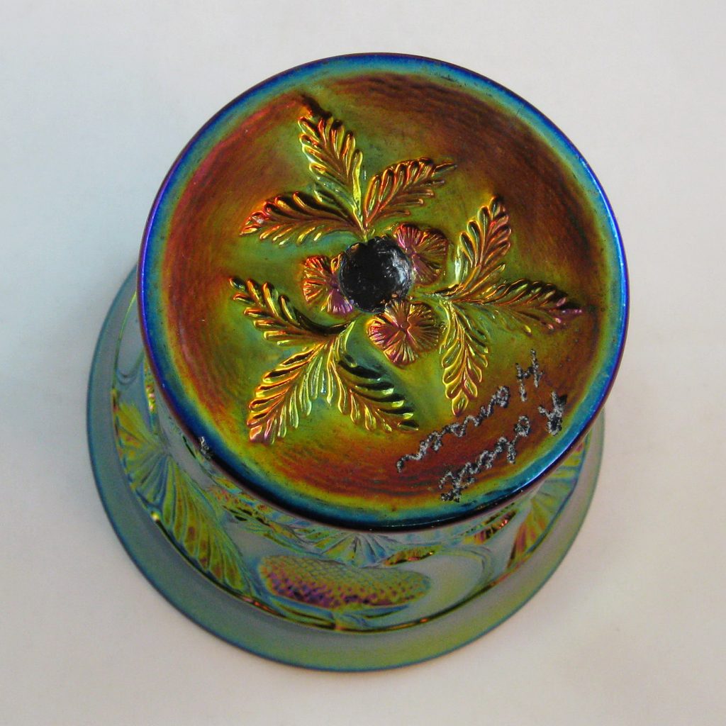 Robert Hansen Amethyst Inverted Strawberry Carnival Glass Tumbler ...