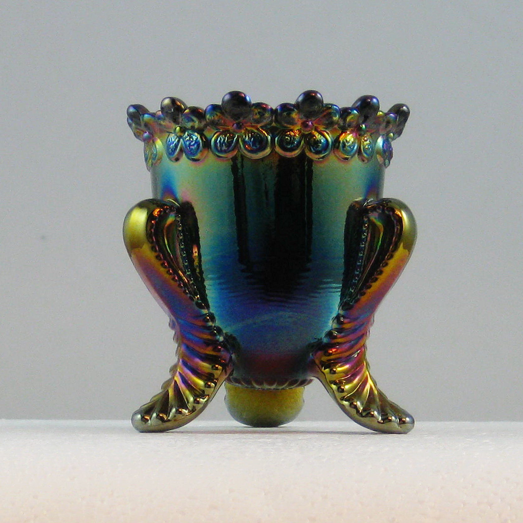 Robert Hansen Amethyst Vermont Carnival Glass Toothpick Holder ...