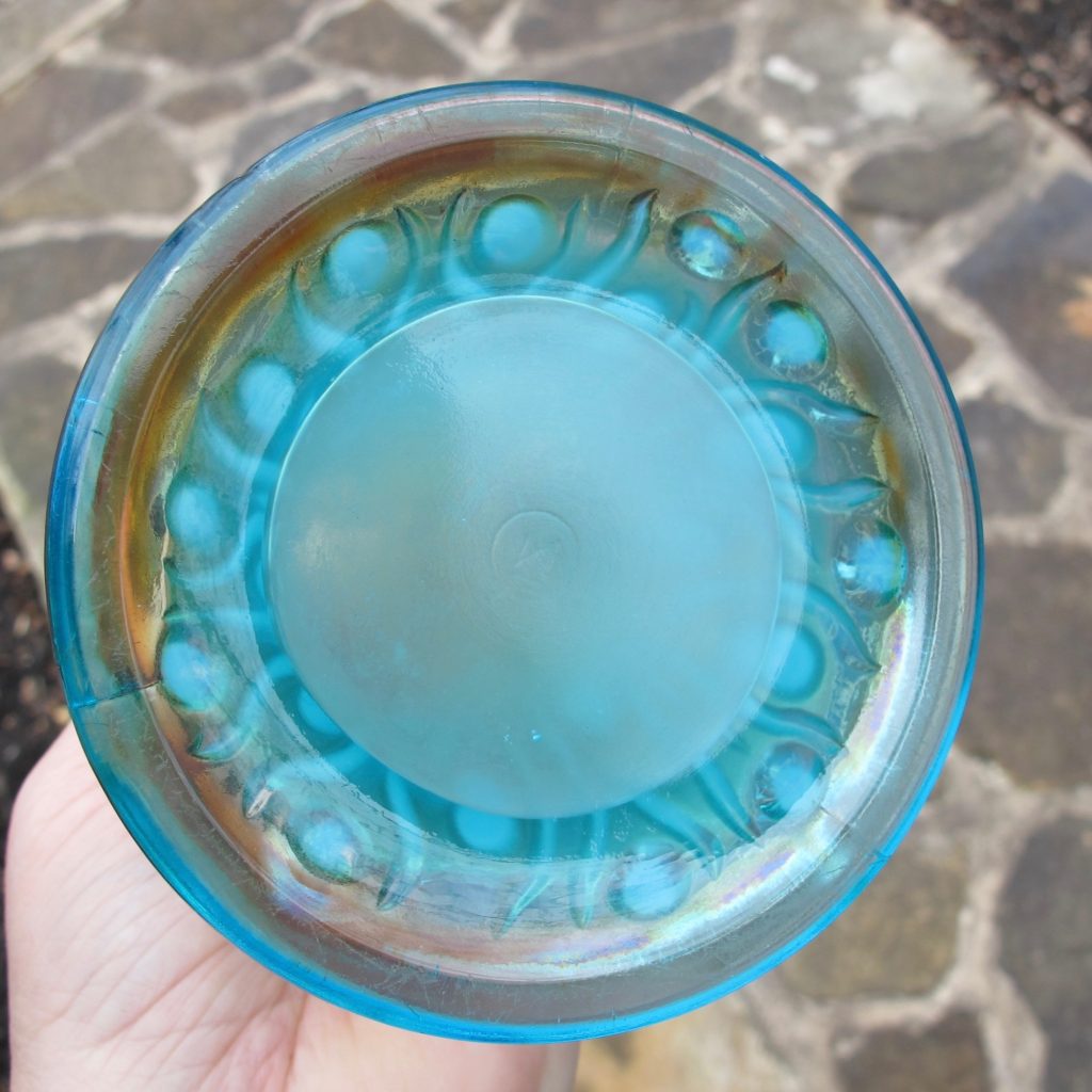 Antique Northwood Aqua Opal Opalescent Tree Trunk Carnival Glass Vase ...