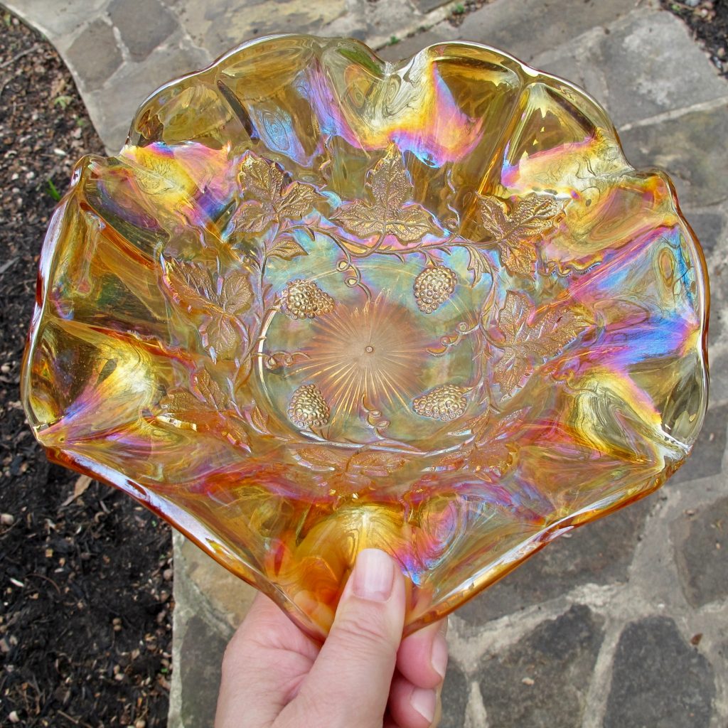 Antique Millersburg Marigold Strawberry Wreath Carnival Glass Large ...