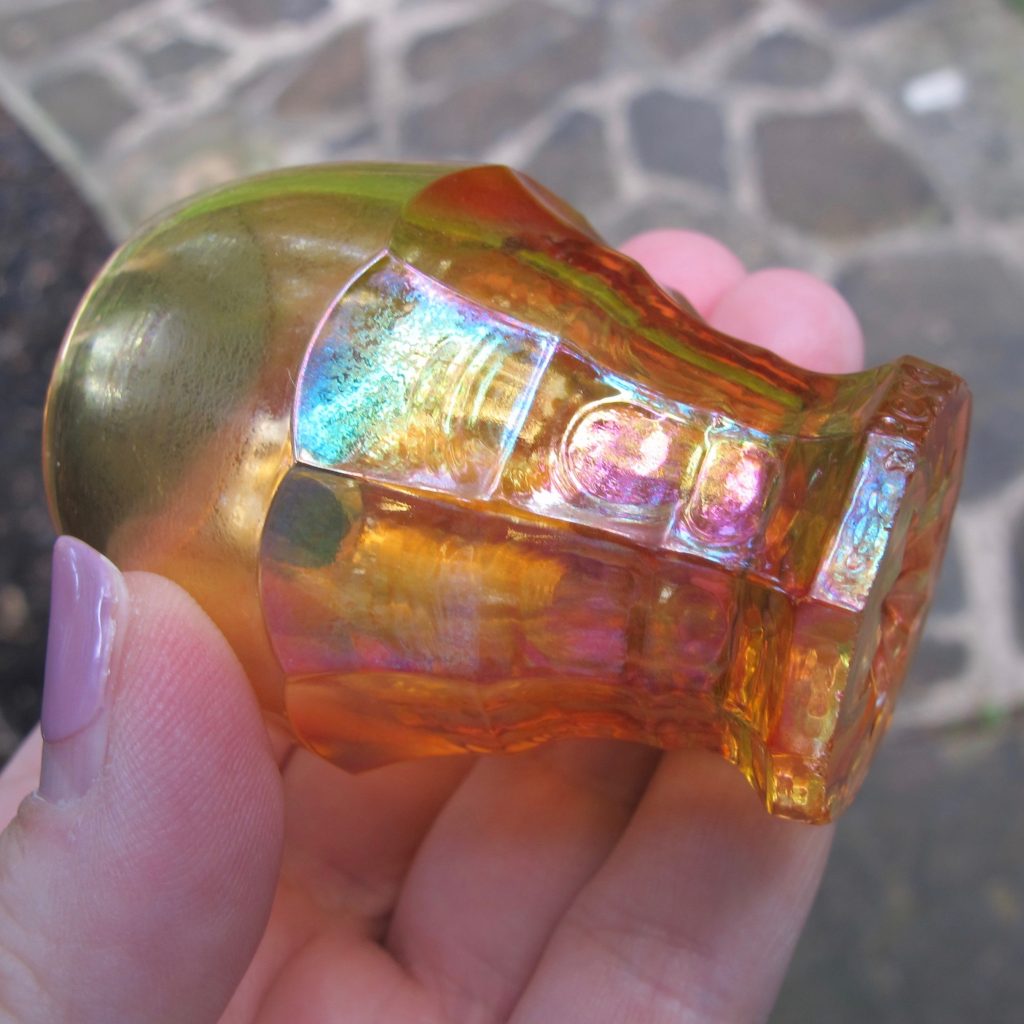 Antique Inwald Jacobean Ranger Marigold Carnival Glass Shot Glass ...