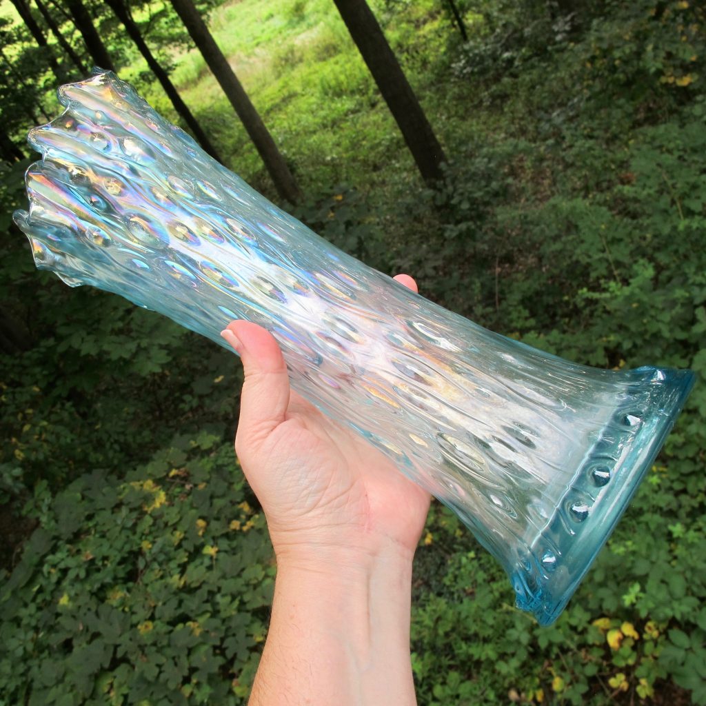 Antique Northwood Ice Blue Mid-size Tree Trunk Carnival Glass Vase ...