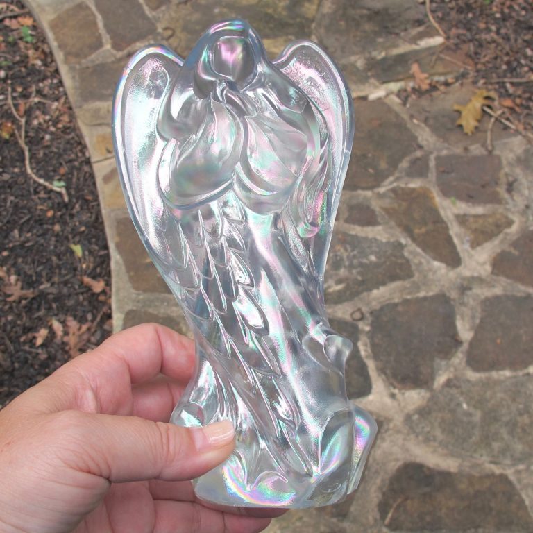 Fenton White Carnival Glass Angel Figurine Paperweight – Carnival Glass