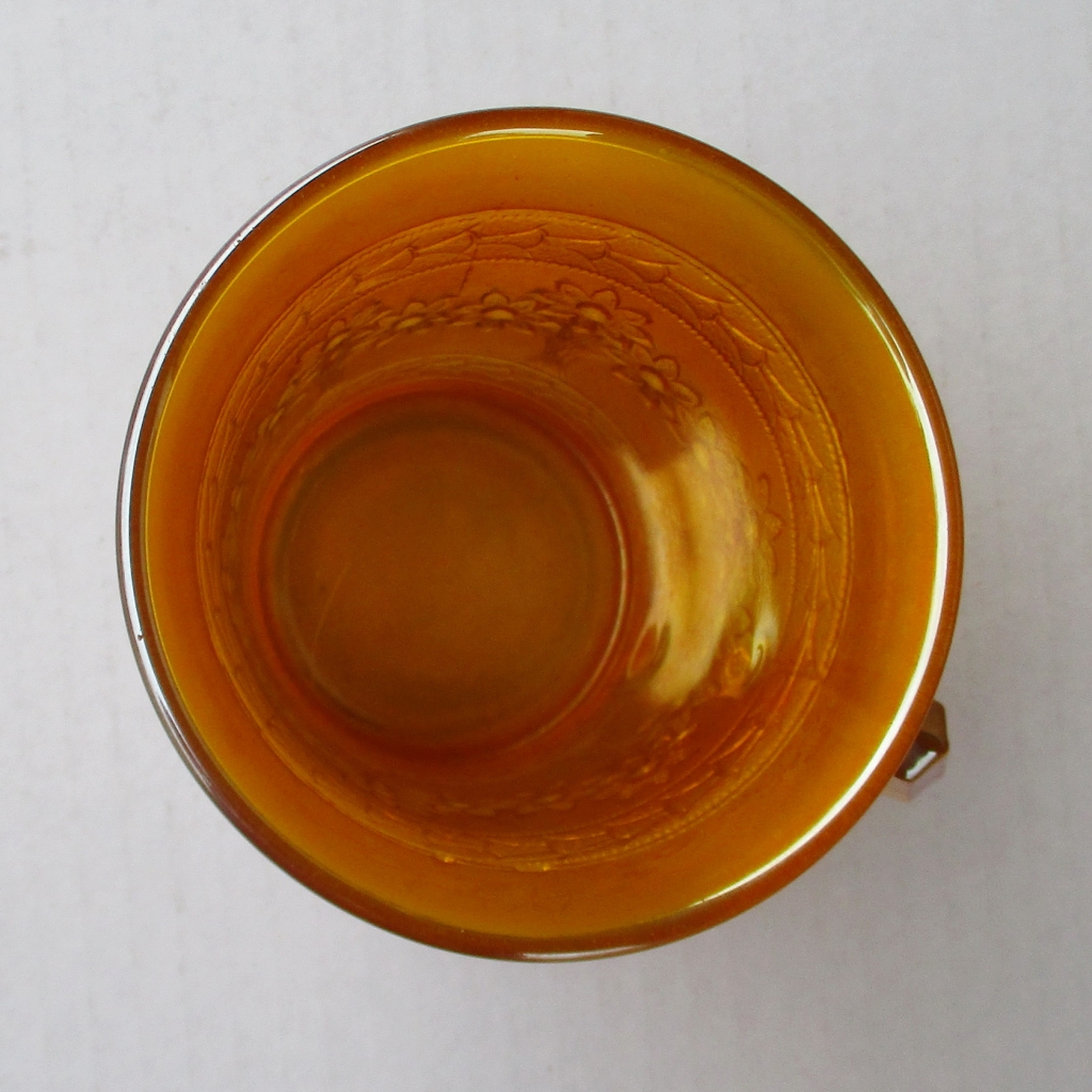 Antique Fenton Yellow Orange Tree Carnival Glass Standard Mug ...