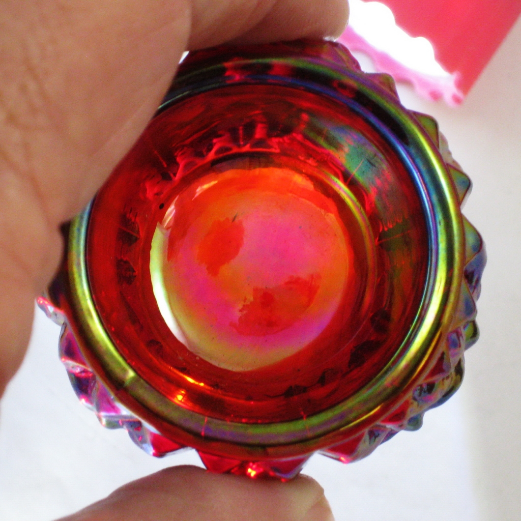 Summit Red Carnival Glass Rose Lattice Individual Salt – Carnival Glass