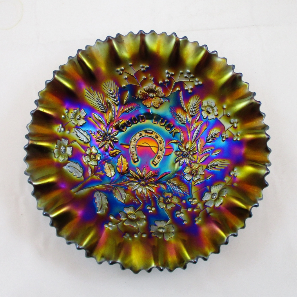 Antique Northwood Amethyst Good Luck Carnival Glass PCE Bowl – Carnival ...