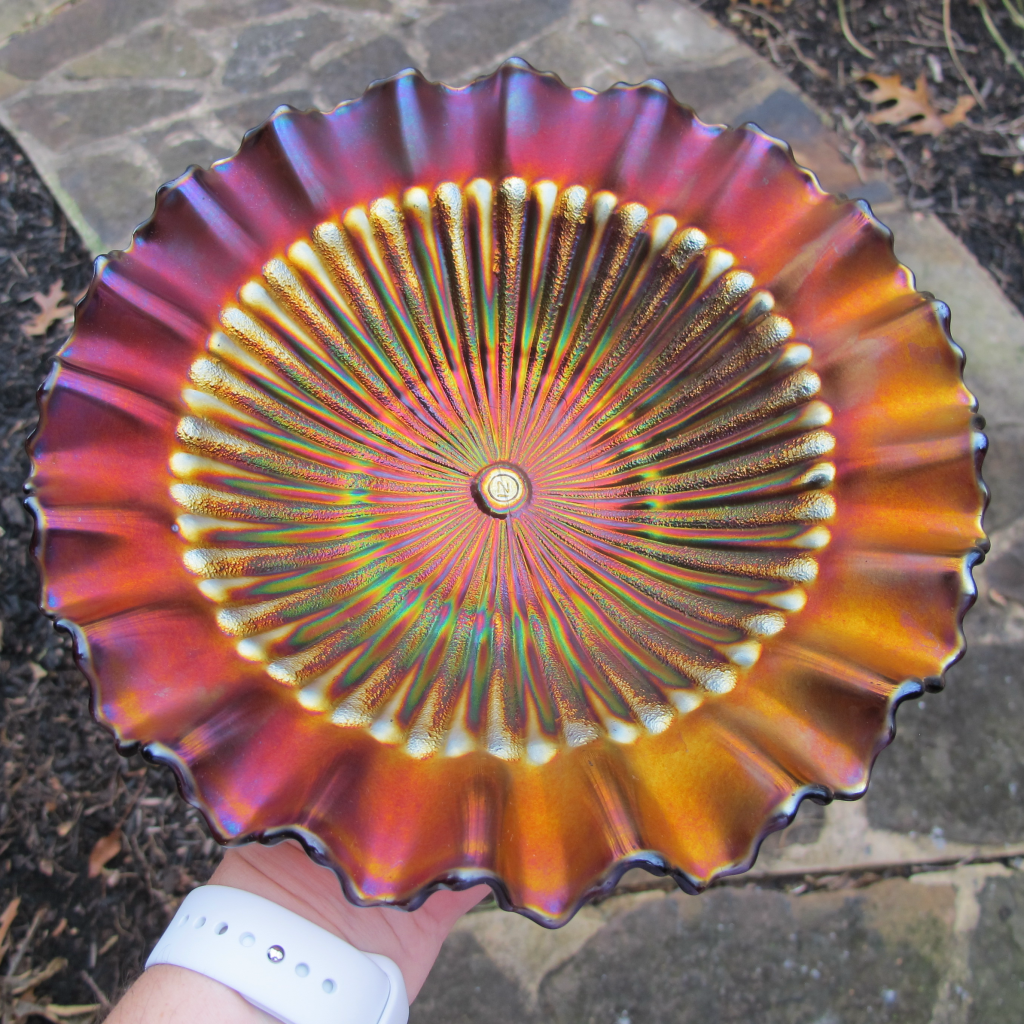 Antique Northwood Stippled Rays Amethyst Carnival Glass PCE Bowl ...