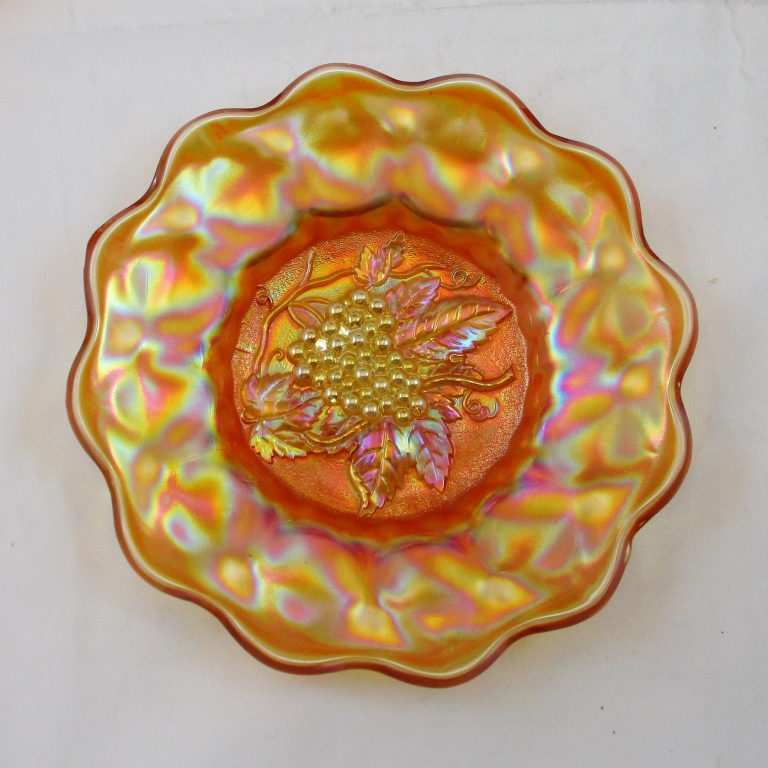 Antique Imperial Marigold Heavy Grape Carnival Glass Plate – Carnival Glass