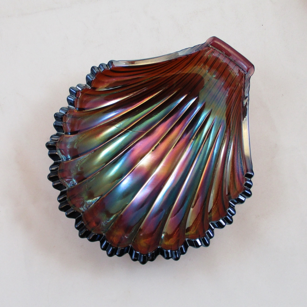 Antique Westmoreland Amethyst Shell Carnival Glass Candy Dish ...