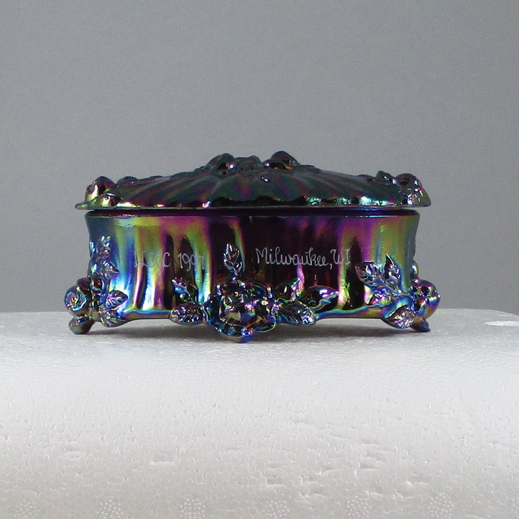 Fenton Plum Purple Rose Carnival Glass Trinket Box – Carnival Glass