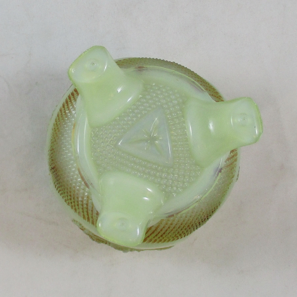 Antique Northwood Finecut & Roses Nutmeg Stain Custard Glass Rose Bowl ...