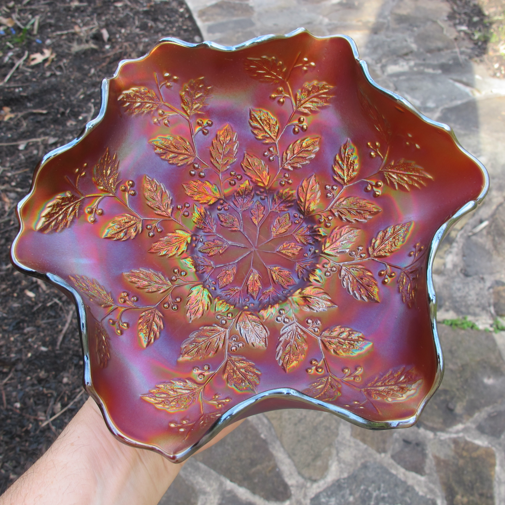 Antique Fenton Holly Fiery Amethyst Carnival Glass Bowl – Carnival Glass