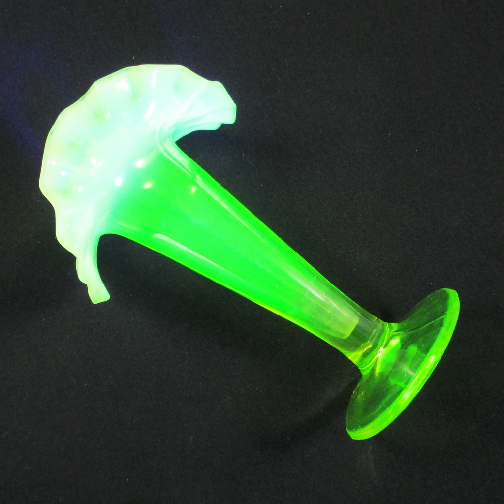 Antique Northwood Vaseline Opalescent Glass Lorna Vase – Carnival Glass