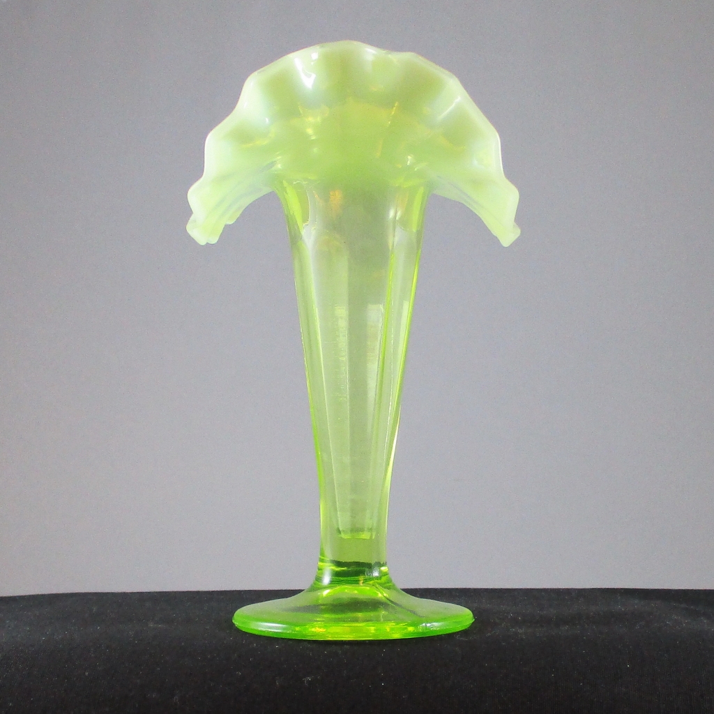 Antique Northwood Vaseline Opalescent Glass Lorna Vase – Carnival Glass