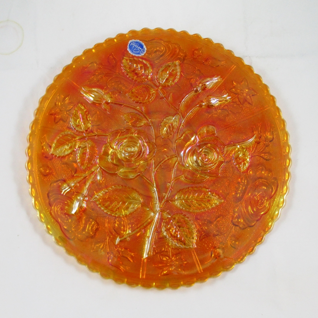 Imperial Open Rose Marigold Carnival Glass Chop Plate – Carnival Glass