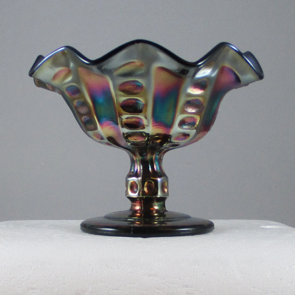 Antique Dugan Amethyst Coin Spot Carnival Glass Compote – Carnival Glass