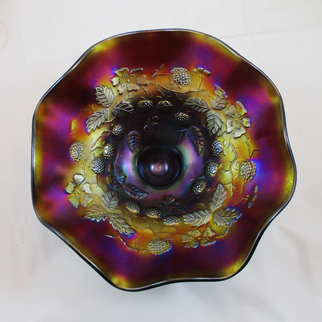 Antique Northwood Daisy & Plume aka Raspberry Amethyst Carnival Glass ...