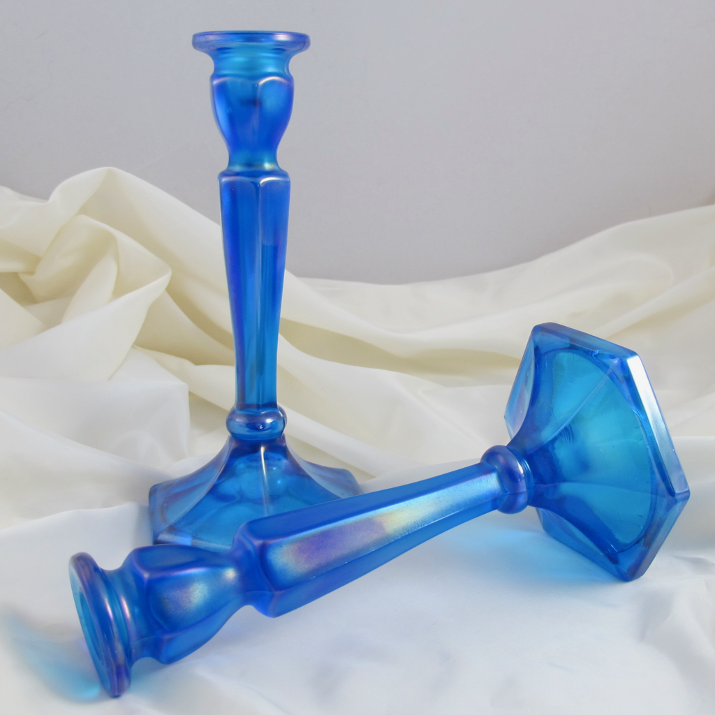 Antique Northwood Colonial Sapphire Blue Stretch Carnival Glass ...