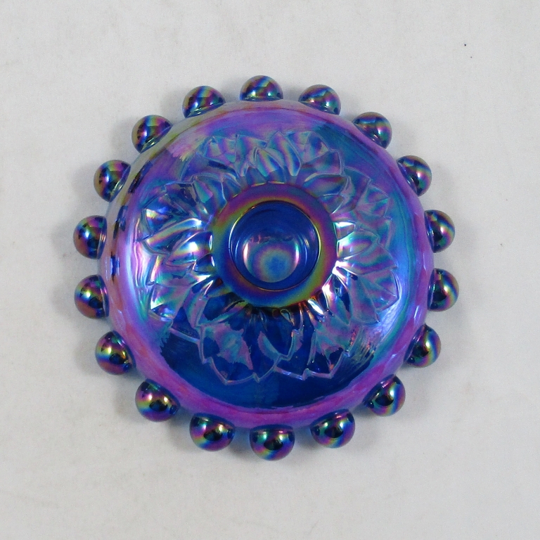 Imperial Ultra Blue Candlewick #170 Carnival Glass Candle Holder ...