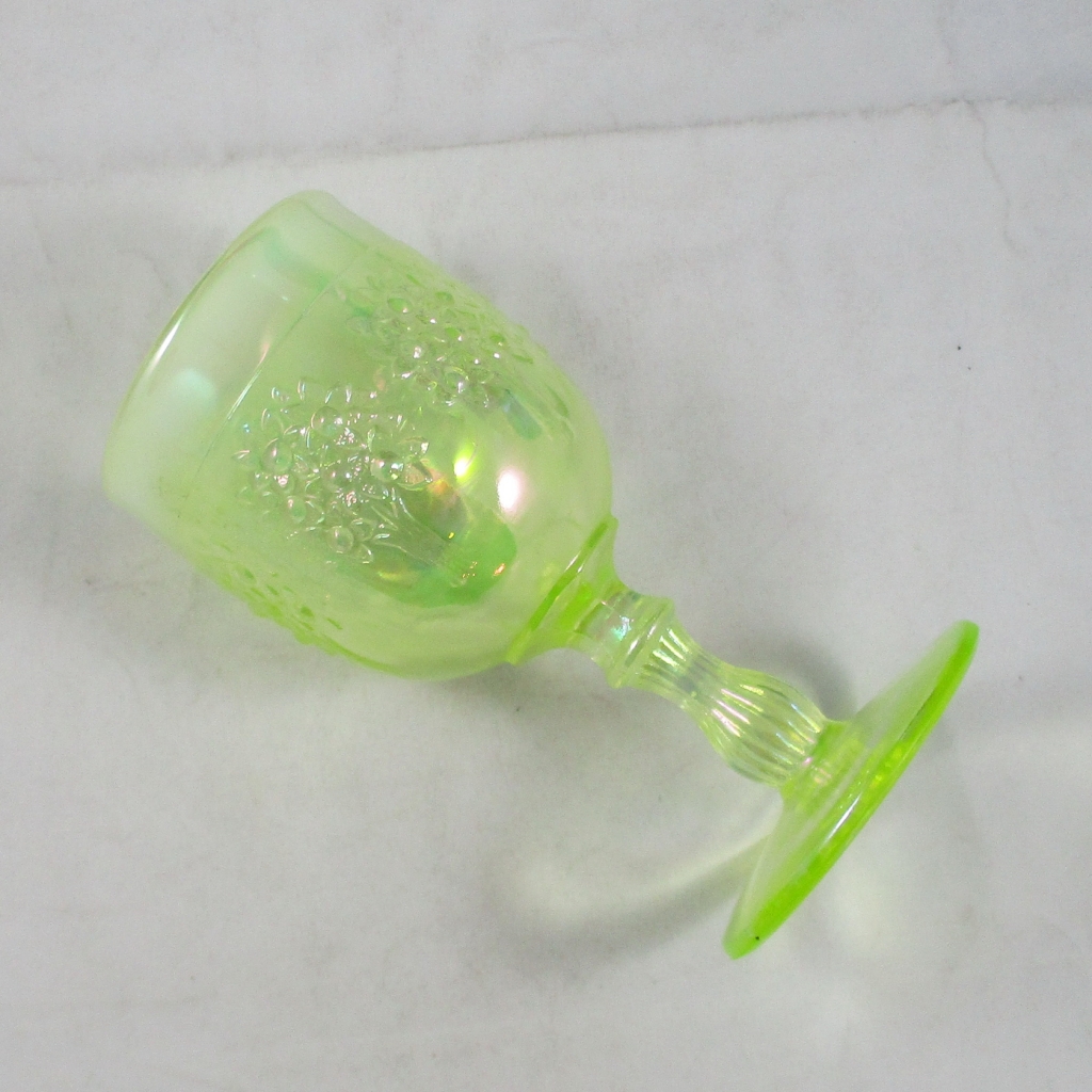 Fenton Vaseline Opal Orange Tree Carnival Glass Goblet 2001 – Carnival ...